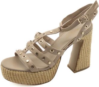 Emanuelle Vee Femme, Chaussures, Beige, Taille: 36 EU Sandale &agrave; talon haut 461M