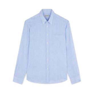 Paul & Shark Homme, Chemises, Bleu, Taille: XL Riviera Hello Capri Linen Seersucker Shirt