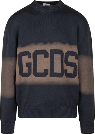 GCDS Logo Spray Rundhalsausschnitt - - Knitwear - Herren - Blau - XL