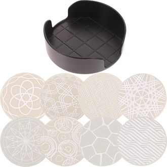 Amosfun Runde rutschfeste Silikonuntersetzer mit Kunststoffhalter 10cm Hitzebest&auml;ndig und Kratzfest f&uuml;r Haushalt und B&uuml;ro als Becherhalter und Teetassenmatte 