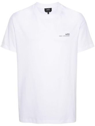 A.P.C. t-shirt en coton à logo imprimé - Blanc