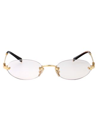 Miu Miu 0MU Gold Metal Frame Sunglasses - Gold
