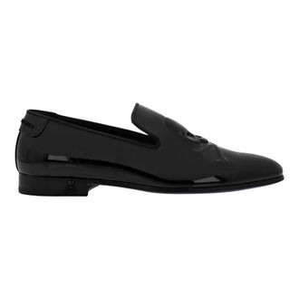 Philipp Plein Homme, Chaussures, Noir, Taille: 43 EU Mocassins en cuir verni Skull&Bones