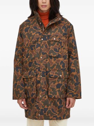 Les Deux Wattierter Mantel mit Camouflagemuster - Braun