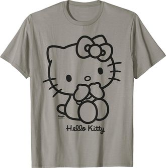 Hello Kitty Outline XOXO-Figur im Retro-Look, niedliche Schleife T-Shirt