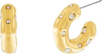 Dansk Copenhagen Chunky Vergoldete CZ Hoop Ohrringe - - Accessories - Damen - Gelb - ONE SIZE