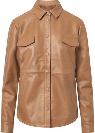 Bolongaro Trevor Businessshirt LEATHER Lederhemd, Druckknopfverschluss, Zwei Brusttaschen