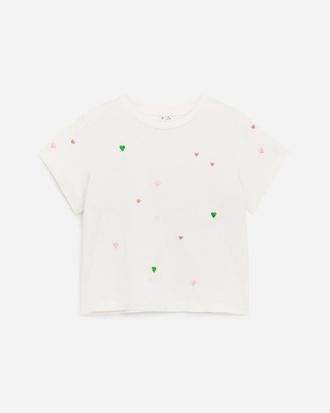 Arket Besticktes T-Shirt -Wei&szlig;