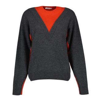 Paco Rabanne Zweifarbiger Wollpullover - - Knitwear - Damen - Grau - M
