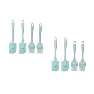 Cabilock 8st&uuml;cke Silikon Spatel Set Teiliges Set Nordisch Blau Hitzebest&auml;ndig Flexibles Backwerkzeug F&uuml;r Teig Und Creme Einfach Zu Reinigen Komfortablem Griff