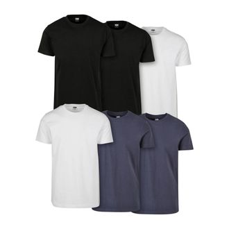 Urban Classics Basic T-Shirt f&uuml;r Herren(6er-Pack) (Schwarz/Wei&szlig;/Marineblau)