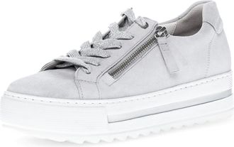 Gabor Damen Low-Top Sneaker, Frauen Halbschuhe,Leichte Mehrweite (G),schnürschuhe,schnürer,Ugly Sneaker,dad Shoes,Light Grey,40.5 EU / 7 UK