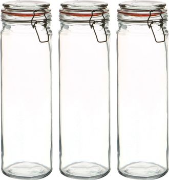 Argon Tableware Glaspaghetti -Gläser - 2L - Orange Seal - Pack Von 3