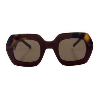 Kaleos Handgefertigte Quadratische Azetat-Sonnenbrille - - Accessories - Damen - Braun - ONE SIZE