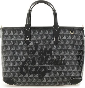Anya Hindmarch Womens I Am A Plastic Bag Tote Xs Black Recycled Canvas Handbags Hand