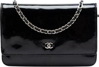 Chanel Portefeuille sur cha&icirc;ne Pre-owned - Femme - Pre-owned - Noir - Taille: ONE Size
