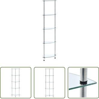 vidaXL vidaXL Glasregal transparent - Regal mit 5 Ablagen Transparent 30x30x130 cm Hartglas