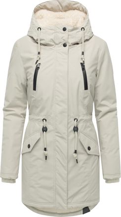Ragwear Damen Wintermantel Warmer atmungsaktiver und wasserdichter Parka mit Teddyfell gef&uuml;ttert und mit Kapuze Elsien YOUMODO Bone25 Gr. L