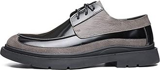 Generic Chaussures habill&eacute;es for Hommes, Chaussures Derby &agrave; Lacets, Patchwork, Bout Rond, en Cuir, antid&eacute;rapantes, Talon Bloc, Semelles en Caoutchouc antid&eacute;ra
