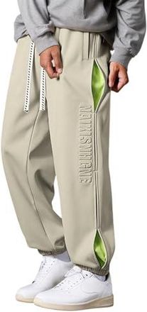 Generic 2026 Pantalon de survêtement pour homme Printemps Automne avec cordon de serrage Coupe ample Style décontracté, gris clair, 5XL