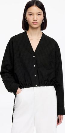 Arket Seersucker-Oberteil -Schwarz