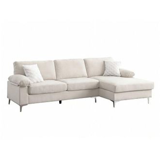 Habitat et Jardin Canap&eacute; dangle droit en tissu chenille Jade - 3 places - Beige