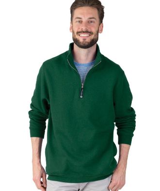 Charles River Apparel Herren Crosswind Viertelrei&szlig;verschluss Sweatshirt, Gr&uuml;n (Forest Green), Medium
