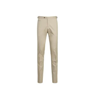 PT01 Pantalon slim &agrave; plis en coton m&eacute;lang&eacute;
