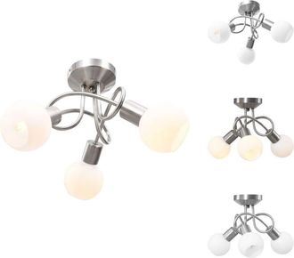 vidaXL Deckenleuchten - Living Deckenleuchte mit Keramik-Lampenschirmen f&uuml;r 3 E14 Gl&uuml;hlampen - Wei&szlig;