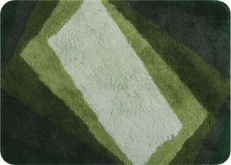 Spirella Badteppich Badematte Duschvorleger Hochflor | flauschig | rutschhemmend | geeignet für Fußbodenheizung | 40x60 cm | Grün, Green, 40 x 60 cm