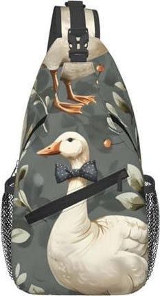 Generic Sacoche Port&eacute; &eacute;paule Canard blanc Mode Sac De Poitrine Multifonction Sac DEpaule pour Homme Femme Randonn&eacute;e