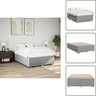 vidaXL Bettgestell ohne Matratze Hellgrau 140x200 cm Stoff - Bettgestell - Bettgestelle - Bett - Betten