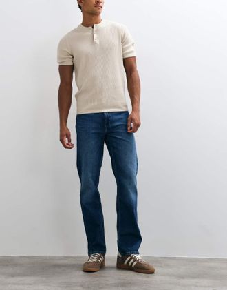 Lee entspannte Straight-Jeans in mittlerer Waschung-Blau