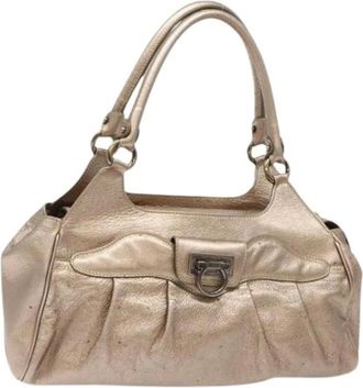 Ferragamo Pre-owned Cuir sacs-main - Femme - Pre-owned - Beige - Taille: ONE Size