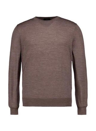 Hackett Herren Pullover braun Merinowolle unifarben