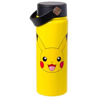 Silver Buffalo Pokemon Pikachu Edelstahl-Wasserflasche mit Drehgriff, 590 ml