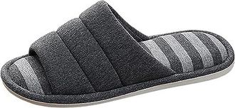 Generic QJDFLL Chaussons Femme Fourr&eacute;S Quatre Saisons Mignon Pantoufles Maison antid&eacute;rapant Fpir Saison Tissu Coton Pantoufles color&eacute;es(Gris fonc&eacute;,44)