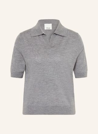 Allude Allude Strick-Poloshirt grau