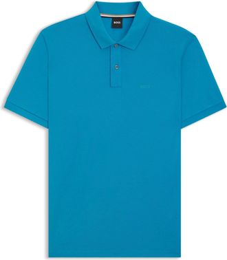 BOSS Herren Pallas Pallas Poloshirt aus Baumwoll-Piqué mit Logo-Details Türkis XL