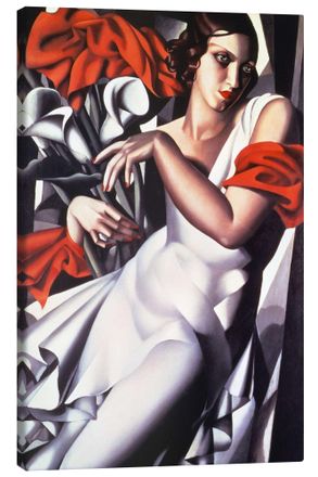 Posterlounge Portr&auml;t von Ira P. Leinwandbild von Tamara de Lempicka 60 x 90 cm Rot Wandbilder Wanddeko
