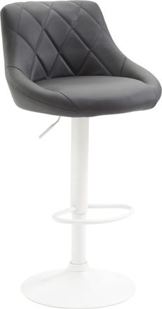 Clp Barhocker Lazio Mit Kunstlederbezug I Drehbarer Thekenhocker Mit Fu&szlig;st&uuml;tze I H&ouml;henverstellbarer Barstuhl Mit Trompetenfu&szlig;, Farbe:grau, Gestell Farbe:w