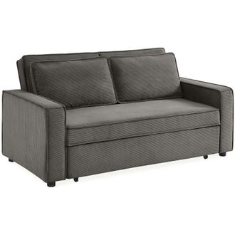 Sweeek 3-Sitzer Schlafsofa mit Cordbezug B 172,5 x T 91,5 x H 88,5cm - Chill, Cord, Grau