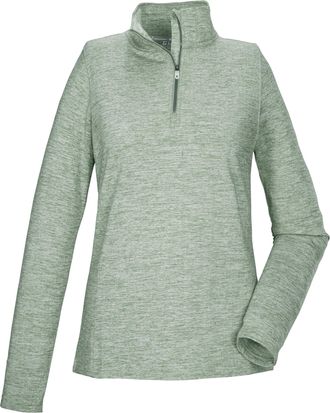 Killtec Damen Funktionsshirt/Fleeceshirt mit Stehkragen und Reißverschluss KSW 121 WMN FLX SHRT, helles Salbei, 48, 43495-000