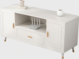 Generic TV-St&auml;nder f&uuml;rs Wohnzimmer, TV-Konsolentisch, 3-in-1-Unterhaltungsm&ouml;bel mit Stauschr&auml;nken und Metallgestell, mehrstufiger Stauschrank, Medienschrank(W