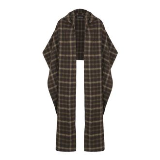 Cortana Salon- Kapuzenjacquard brauner Schal - - Jackets - Damen - Braun - ONE SIZE