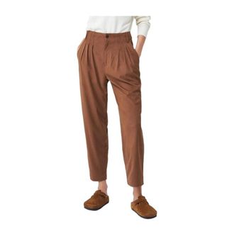 Salsa Braune Baggy-Cropped-Wildlederhose - - Trousers - Damen - Braun - L