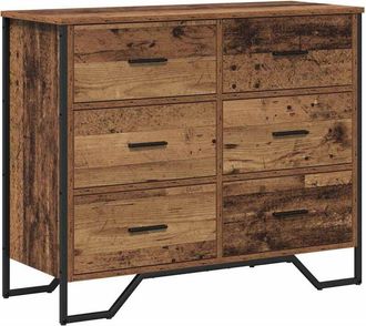 vidaXL Kommode mit Speicher Altholz 91 x 35,5 x 74,5 cm Holzwerkstoff Vidaxl