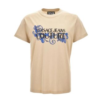 Versace Jeans Couture Stilvolle T-Shirts und Polos - - Tops - Herren - Beige - 3XL