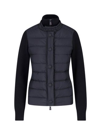 Moncler Padded Cardigan In Virgin Wool