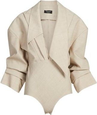 A.W.A.K.E. Body ajust&eacute; avec empi&egrave;cement col chemise